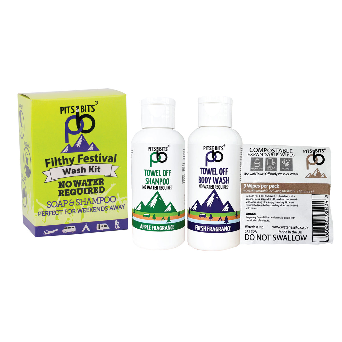 Pits & Bits® Festival Wash Kit – Outdoor Action